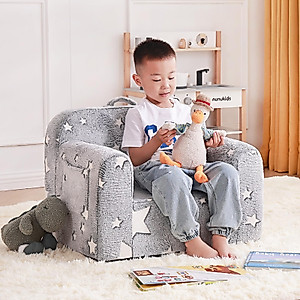 Tiita Kids Foam Chair, Star - Children Sofa with Armrest, Lightweight, Portable, Removable Cover, Side Pockets, Special Design for Girl or Boy
