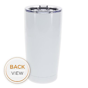 Christian Art Gifts Large Travel Tumbler for Women Stainless Steel Vacuum Insulated Inspirational Scripture: Everything Beautiful, Retractable Lid, Ivory White Floral, 18 oz.
