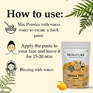 Orange Peel (Citrus Aurantium) Powder by mi nature - 227 g / 8 OZ / 1/2 lb | All Natural | Vegan | Non GMO | For Hair & Skin Care