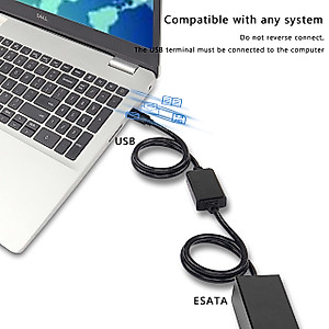 XMSJSIY USB-C Type-C to eSATA Adapter Cable 5Gbps USB C to Power eSATA Converter Cable 5V for HDD/SSD/ODD Laptop PC - 3 ft/1M