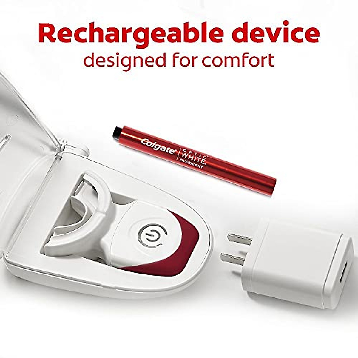 Colgate Optic White Pro Series Teeth Whitening Pen and LED Tray, Professional-Level Whitening Set, Rechargeable