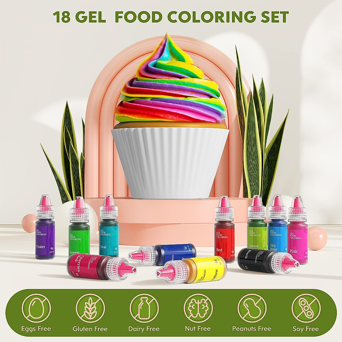 Vibrant Gel Food Coloring Set for Baking & Decorating