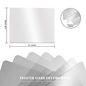 Fotouzy Flexible Plastic Cutting Boards for Kitchen, 4 Frosted Clear Cutting Mats 15 x 12 In, BPA-Free, Non-Porous, and Dishwasher Safe, Set of 4