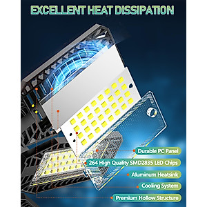 YIBEYYDS LED Garage Lights Garage Light - 240W 24000LM Garage Lights Ceiling LED，6500K LED Garage Ceiling Lights with 8+1 Deformable Panels Support E26/E27 for Garage, Workshop, Basement (2)