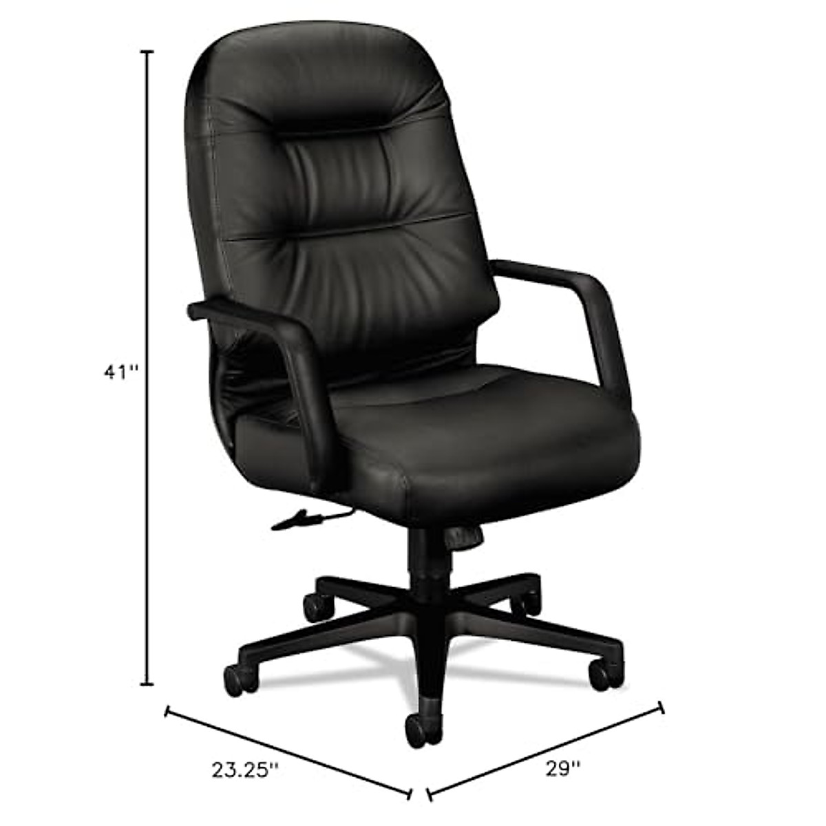 HON 2091SR11T 2090 Pillow-Soft Series Executive Leather High-Back Swivel/Tilt Chair, Black