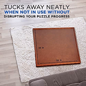 Jumbl Spinner Puzzle Board | 35” x 35” Wooden Jigsaw Lazy Susan Turntable w/ 360° Rotation | Smooth Plateau Fiberboard Work Surface & Reinforced Hardwood | for Games & Puzzles | 1500 Pieces