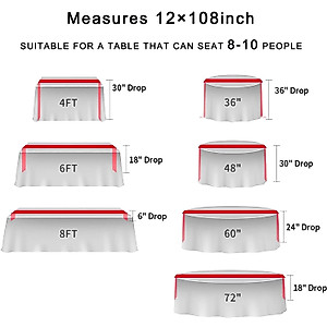 WISPET 10 Pack Pink Table Runner, 12 x 108 Inches Long Satin Silk Table Runner, Pink Fabric Table Runner for Halloween Thanksgiving Christmas Wedding Birthday Party Decoration