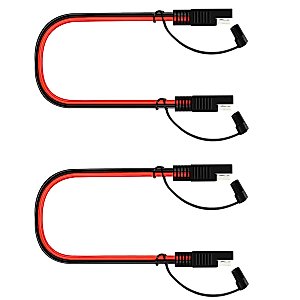 SDTC Tech 2-Pack SAE Extension Cable 14AWG 20A SAE to SAE Quick Disconnect Wire Harness Dual SAE Connectors Power Cord with Waterproof Cap - 3Ft / 1m