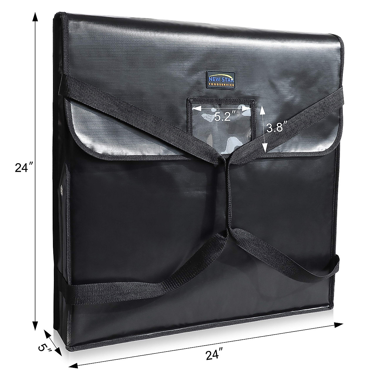 New Star Foodservice 51131 Insulated Pizza Delivery Bag, 24" by 24" by 5", Black