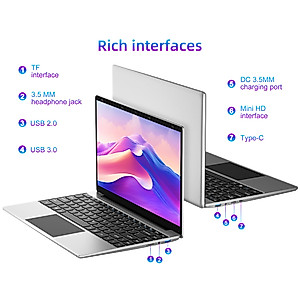 jumper Laptop 14 Inch, Intel Celeron J4105 CPU(Up to 2.5GHz), 12GB LPDDR4 RAM, 256GB SSD Laptops Computer, FHD 1920x1080 Display. (RAM:12GB, SSD:256GB)