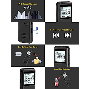 64GB Digital Voice Recorder with Playback, Langkou 1536Kbps Voice Activated Recorder for Lectures, Tape Recorder 776 Hour Audio Recording Device, A-B Repeat, MP3 Player Study, Business, Entertainment