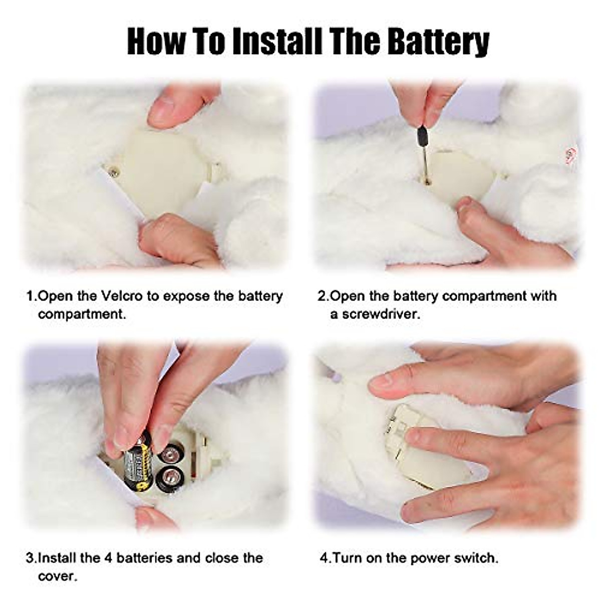 Smalody Interactive Plush Toys, Novelty Sound Control Electronic Cat Electronic Pets Robot Cat Gift for Children (White)