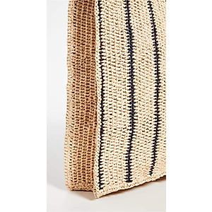MAR Y SOL Women's Veneto Bag, Natural/Navy, Stripe, Off White, One Size
