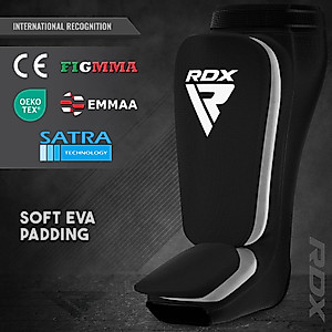 RDX Shin Guards Kickboxing Muay Thai, SATRA Approved, MMA Leg Instep Protection Pads