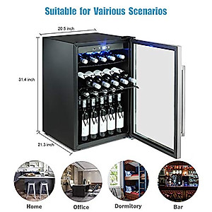 Antarctic Star Beverage Refrigerator Cooler-120 Can Mini Fridge Glass Door for Soda Beer or Wine – Glass Door Small Drink Dispenser Machine Touch Screen for Home, Office or Bar, 4.5cu.ft.…