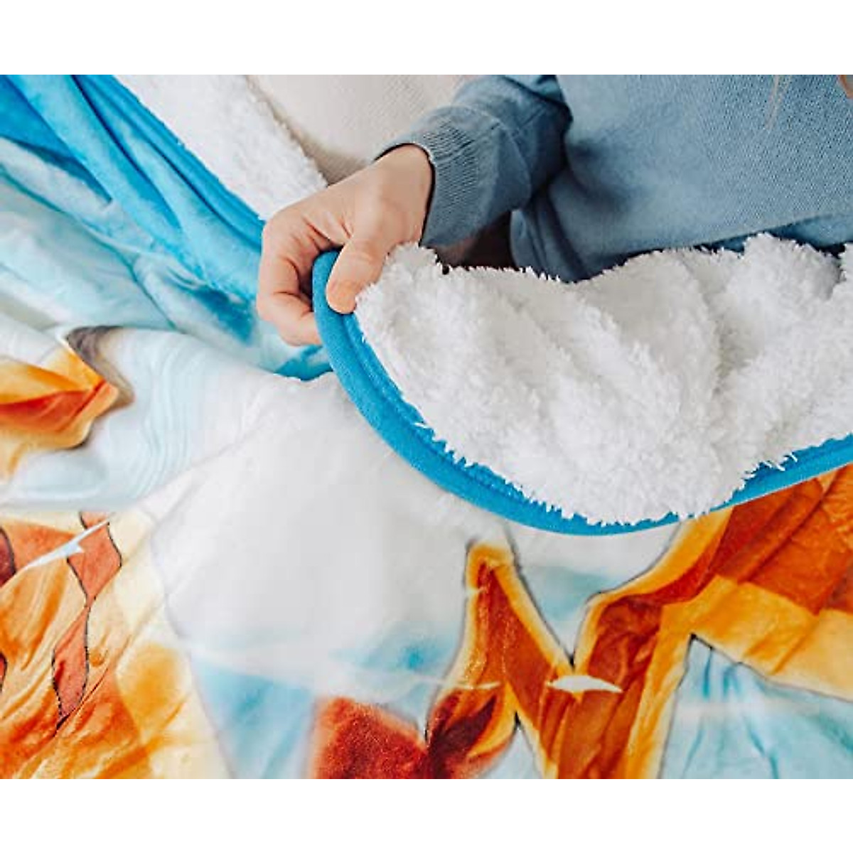 Northwest Pokemon Pikachu Bolt Oversized Silk Touch Sherpa Throw Blanket, 60" x 80"