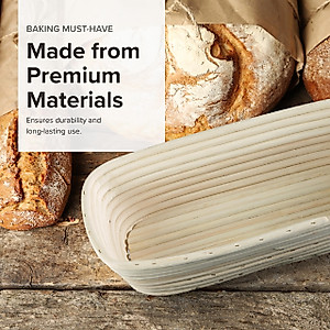 Frieling Proofing Basket, Brotform Bread Rising Banneton and Serving Basket, Rectangle, 12-Inch by 5.5-Inch