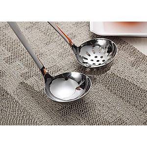 KISEER Soup Ladle, Stainless Steel Sauce Ladle for Home Kitchen or Restaurant, 11 Inch, Set of 2 - Ladle/Strainer Ladle