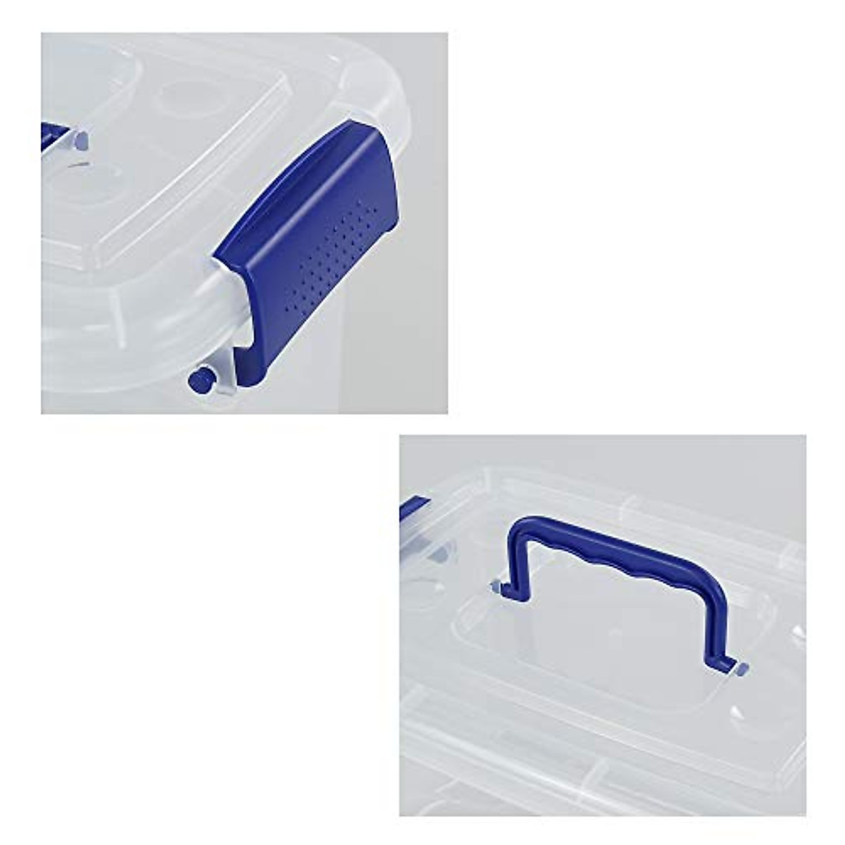 Eagrye 6-Pack 5 Quart Plastic Storage Box with Handle, Clear Storage Bin