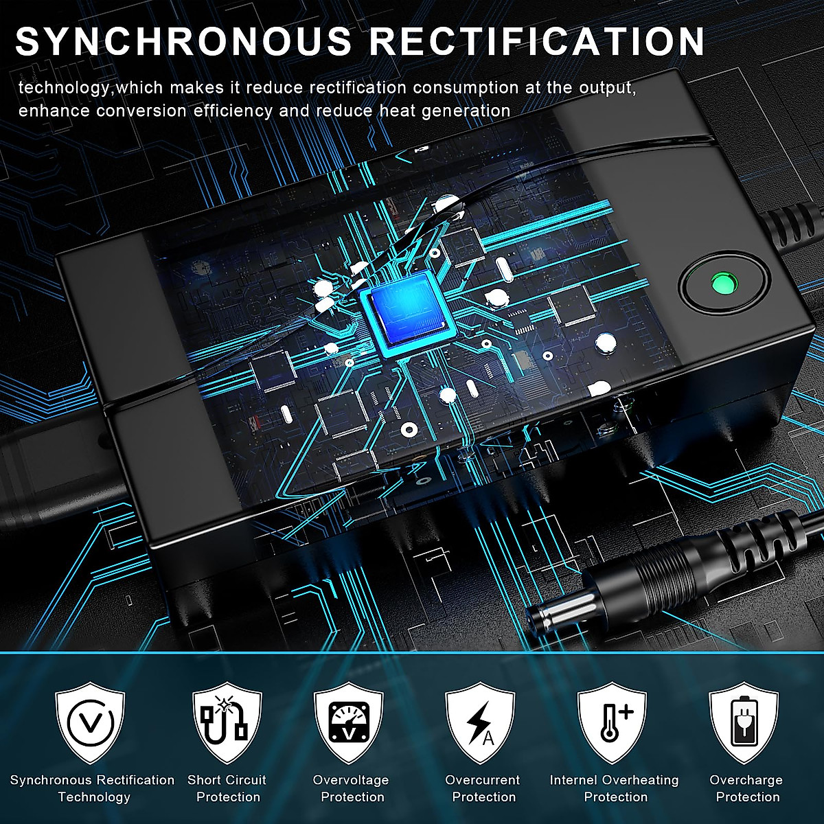 Falamiao 42V 2A Charger Replacement for Gotrax Electric Scooter 1 Prong with 5.5mm tip Universal Compatible with 36V Li-ion Battery Jetson Go Trax G2 G3 G4,GXL V2,Rival,XR Ultra/Elite,Apex
