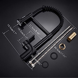 Kitchen Sink Faucet for Bar Farmhouse Commercial, Black/Brushed Kitchen Faucet, Deck Mounted Hot Cold Water Mixer Faucet, Spring Kitchen Pull Down Mixer Crane, 2 Function Spout ( Color : Black Bronze