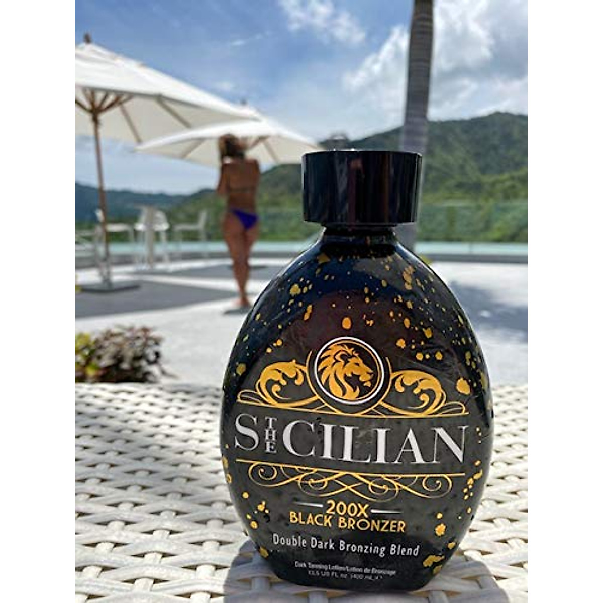 The Sicilian 200X Dark Black Bronzer Tanning Lotion - BEST Tanning Lotion For Glowing Skin - Gradual Bronzing & Sunless Self Tanner Lotion - Luxurious Sunless Body Tanning Lotion Nourishes Skin