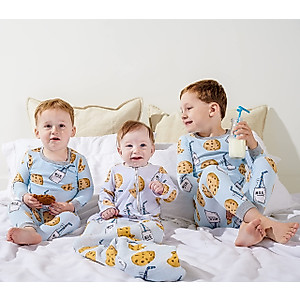 Mud Pie Muslin Swaddle, Milk and Cookies (Blue)