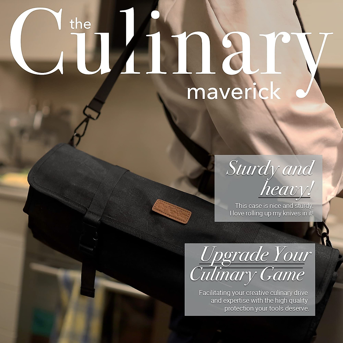 Chef Sac Elite Chef Knife Roll Bag with 10-Pack Knife Guards Included