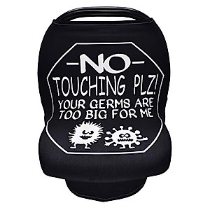 Baby Nursing Cover,Baby Car Seat Canopy,No Touch Sign Infant Stroller Cover Breastfeeding Cover,Soft Stretchy Nursing Cover Up for Baby (Black)