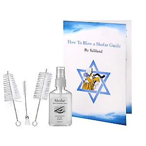 SHOFAR 36-38" Extra Large Yemenite Kudu Horn Full Polished + Anti Odor Spray + Brush + BAG From Israel