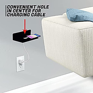 2 Pack - Acrylic Floating Wall Shelves | Great for Bedroom, Kitchen, Office or Bathroom | Great Bedside Shelf for Phone | No Drill or Tools Required