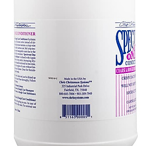 Chris Christensen Spectrum One Ultra Concentrated Dog Conditioner, Makes up to 8 Bottles, Groom Like a Professional, Maintains Inner Cortex Hydration, Coarse and Rough Coat, Made in The USA, 1gal