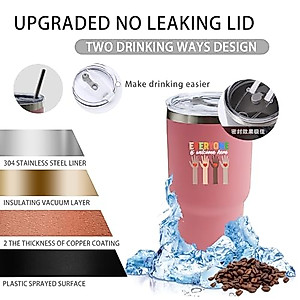 liabiliies Travel Coffee Tumbler 30 oz Everyone is Welcome Here Tumbler with Lid and Straw Insulated Tumblers Stainless Steel Tumbler Funny Gifts for Men