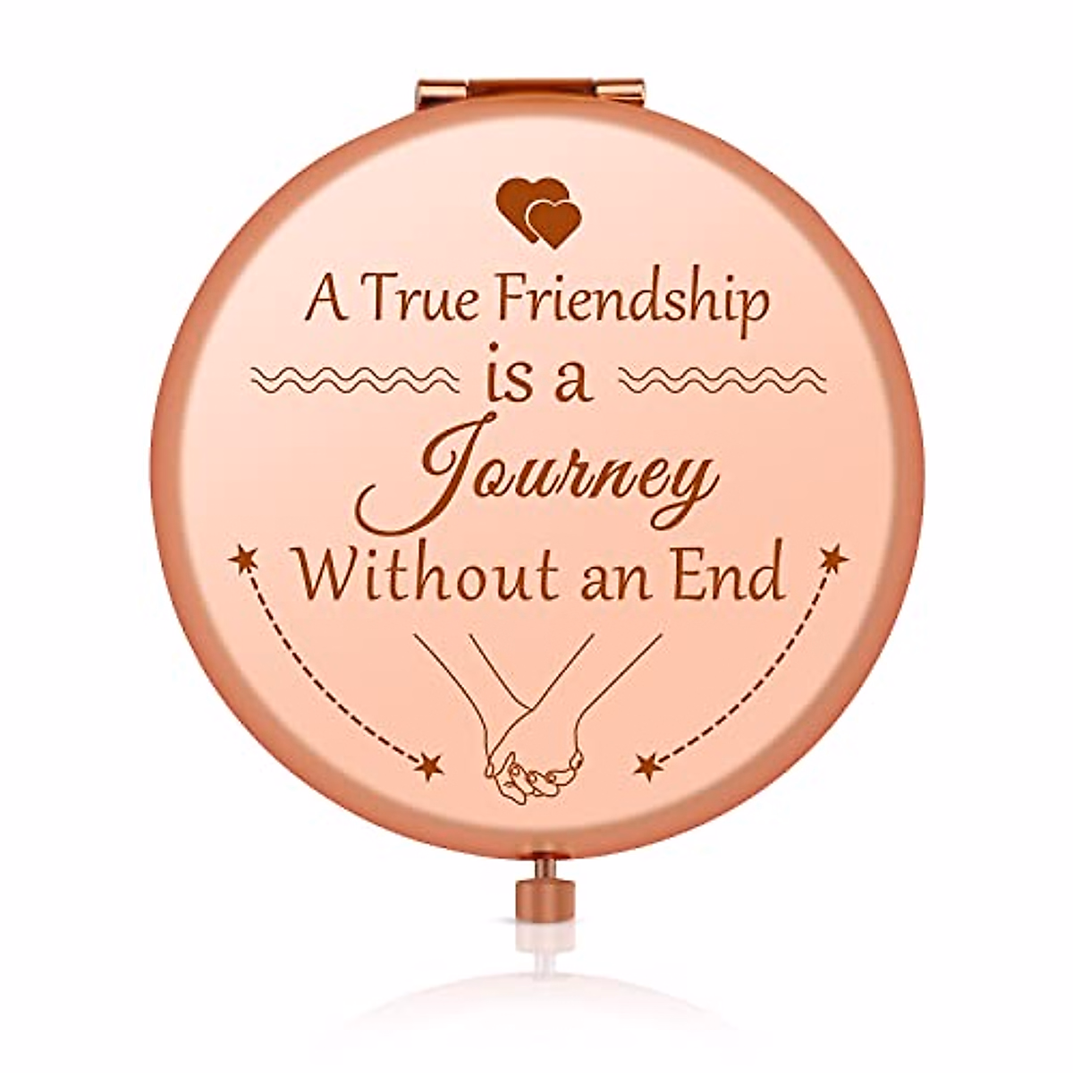 Friendship Gifts for Sister for Best Friends Rose Gold Compact Mirror Birthday Gifts for BFF Bestie Graduation Gifts for Soul Sister True Friendship Gifts for Women Girl