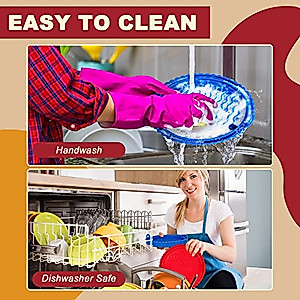 2-Pack Air Fryer Silicone Liners, 8.27in Foldable Silicone Air Fryer Pot for 5-8 Qt Reusable Silicone Air Fryer Baskets Oven Accessories 2 Pack（Blue+Red)