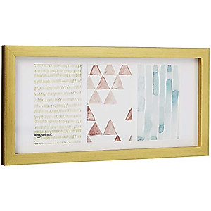 Amazon Basics 3 Photo Collage Picture Frame - 4" x 6" Display, Brass