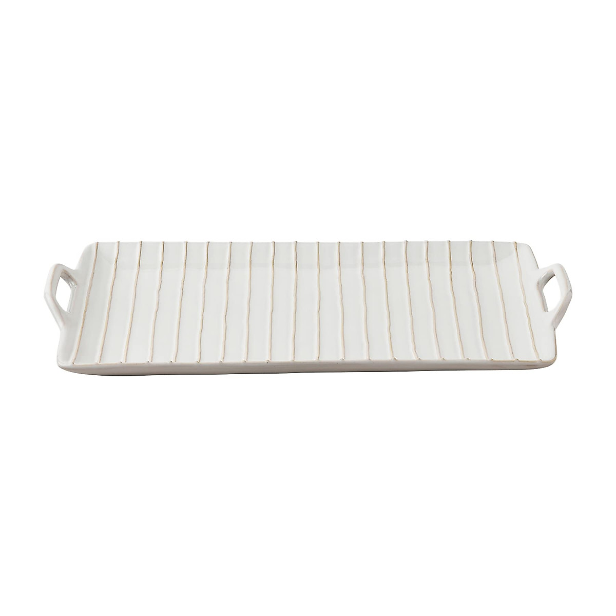 Mud Pie Stoneware Platter, White, 11 1/2" x 19"