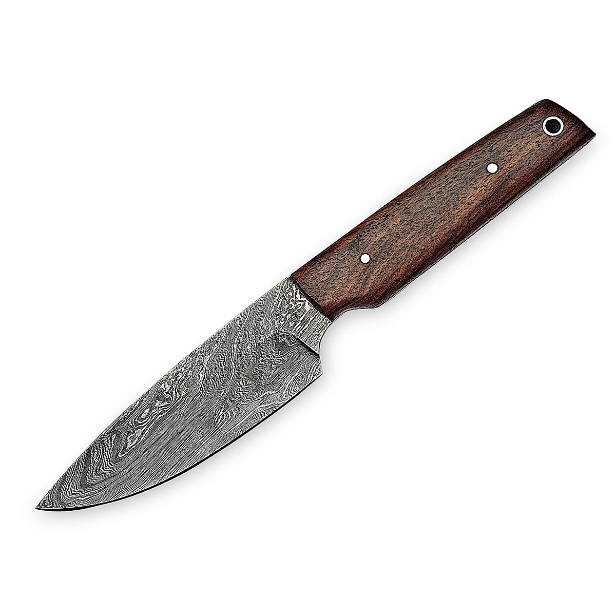 Handmade Full Tang Damascus Steel Fixed blade Knife, Hunting Knives Bushcraft knife- Skinning Knife-EDC With Rose Wood Handle and Real Leather Sheath