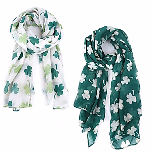 Nollia Green Shamrock St. Patrick's Day 2-Pack Scarf Set for Women