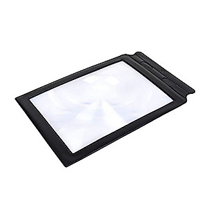 Valuu A4 Magnifier Full Page Reading Magnifier 3X Magnifying Power Large Sheet Magnifying Glass Reading Aid Lens Fresnel for Books Menus Newspapers Improve Elderly Poor Eyesight for The Elderly Gift