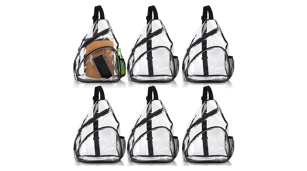 Silkfly 6 Piece Transparent Sling Bag for Events & Travel