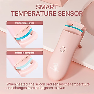 Mlen Heated Eyelash Curlers,Mini Handheld Eye Lash Curler,USB Rechargeable Electric Eyelash Curler,Heated lash Curler with 2 Modes,Long Lasting Curl Eyelash Curler