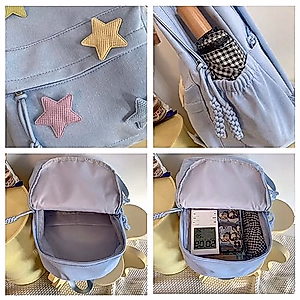 MININAI Y2K Aesthetic Backpack Preppy Backpack Cute Trendy Star Backpack Laptop Backpack Back to College Supplies (Yellow,One Size)