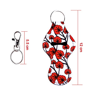 Duufin 20 Pieces Chapstick Holder Keychains Bulk Lipstick Holder Keychains Chapstick Keyring Holder with 20 Pieces Metal Clip Cords Suitable for Chapstick Tracker and Safeguard, 20 Vibrant Colors