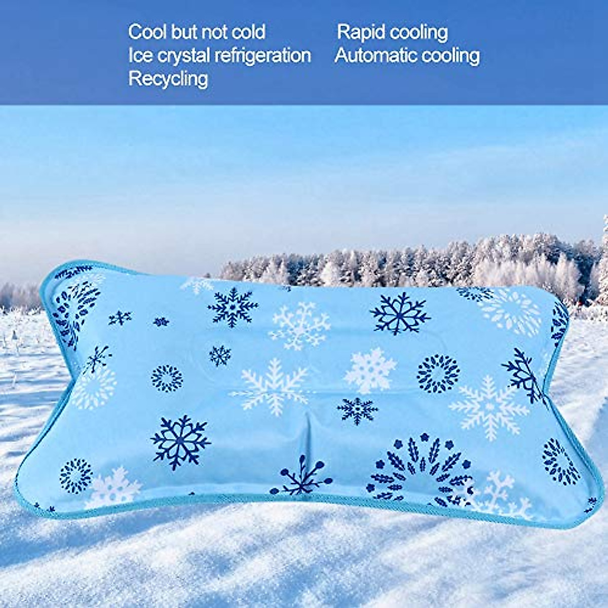 Salmue Cooling Pillow, Cool Neck Pillow, Multi Functional Children Adult Waterproof Ice Cooling Cushion Water Pillow Reversible Cool Gel Pillow for Student Office Car Home Travel