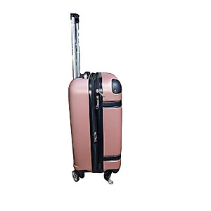 LONDON FOG Vintage Hardside Expandable Spinner Luggage,Midnight pink , Carry-On 20-Inch