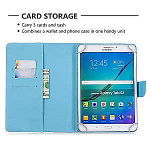 Universal Case for 6.5-7.5'' Tablet, Newshine Colorful Wallet Stand Cover for 7.0'' Samsung Galaxy Tablet, Amazon Kindle Fire 7/HDX 7 and other Around 7 Inch Models - Blue Marble