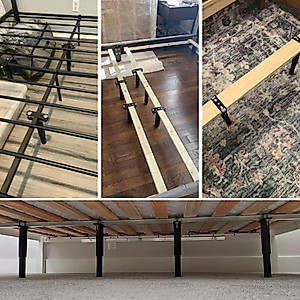 Dikeo 4 Pcs Adjustable Metal Bed Frame Support Leg, Bed Support Legs 7.08" - 13", Bed Support Legs for Wood Slats, Bed Replacement Legs, Adjustable Bed Legs Replacement 881Ibs/400kg