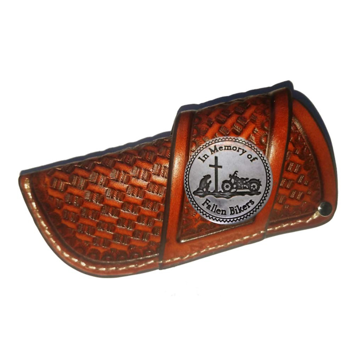 Custom Nocona Weave Fallen Bikers Side Draw Knife Sheath right side