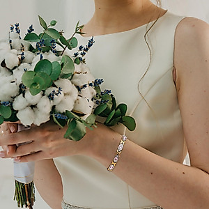 WELMAG WM Magnetic Bracelet for Women Sparkling Pink Crystals Design Fashion Chaninly Strength 3500 Gauss Magnetic Ladies Bracelets with Sizing Tool Jewelry Gift Box